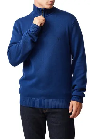 Rodd & Gunn Rodd & Gunn Merrick Bay Quarter Zip Sweater Lagoon
