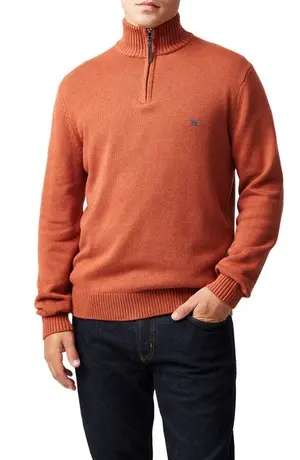 Rodd & Gunn Merrick Bay Quarter Zip Sweater - Rust