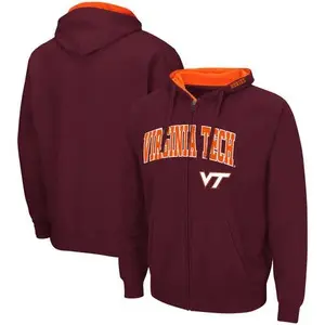 COLOSSEUM Virginia Tech Hokies Arch & Logo Full-zip Hoodie - Maroon