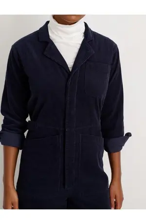 ALEX MILL Fine Wale Long Sleeve Crop Cotton Jumpsuit