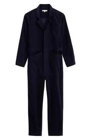 ALEX MILL Fine Wale Long Sleeve Crop Cotton Jumpsuit