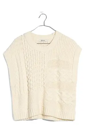 Madewell Patchwork Sweater Vest - Antique Cream