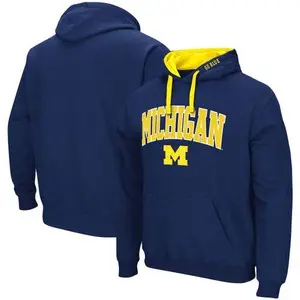 COLOSSEUM Michigan Wolverines Big & Tall Arch & Logo 2.0 Pullover Hoodie - Navy