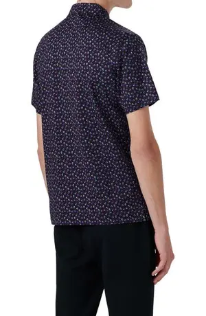 Bugatchi Ooohcotton® Skull Print Short Sleeve Polo