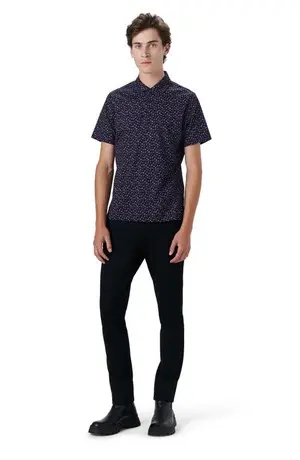 Bugatchi Ooohcotton® Skull Print Short Sleeve Polo