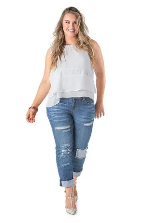 STANDARDS & PRACTICES Ripped Boyfriend Jeans