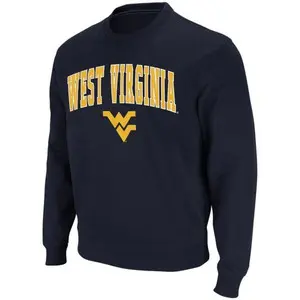 COLOSSEUM West Virginia Mountaineers Arch & Logo Crew Neck Sweatshirt - Navy