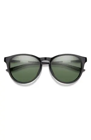 SMITH Round Frame Polarized Sunglasses - Black/grey Green