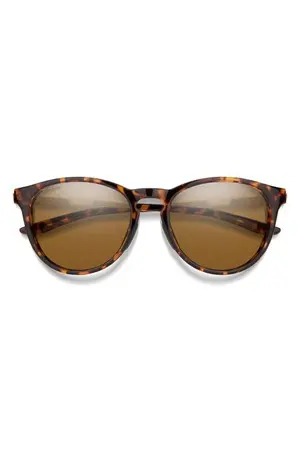 SMITH Round Frame Polarized Sunglasses - Tortoise/brown