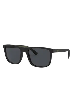 Emporio Armani 56mm Navigator Sunglasses