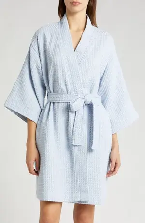 Nordstrom Everyday Waffle Robe Blue Feather