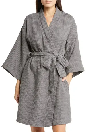 Nordstrom Everyday Waffle Robe Grey Pearl