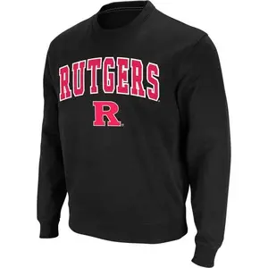 COLOSSEUM Rutgers Scarlet Knights Arch & Logo Crew Neck Sweatshirt - Black