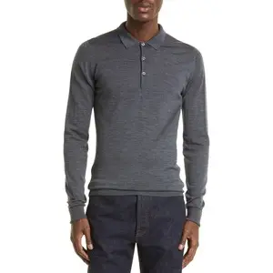 JOHN SMEDLEY Cotswold Wool Polo Sweater