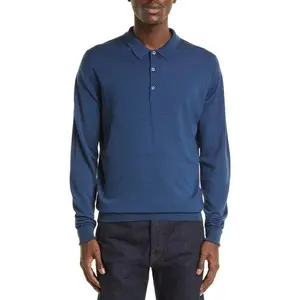 John Smedley Cotswold Wool Polo Sweater - Teal Firth