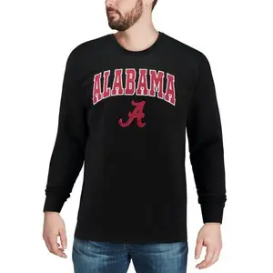 COLOSSEUM Alabama Crimson Tide Arch & Logo Crew Neck Sweatshirt - Black