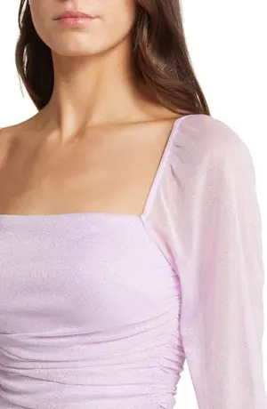JUMP APPAREL Ruched Glitter Minidress - Lilac