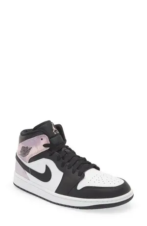 JORDAN Air Mid Se Basketball Sneaker - Black/ Coral/ White/ Amethyst