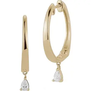 DANA REBECCA DESIGNS Dana Rebecca Designs Taylor Elaine Pear Teardrop Diamond Hoop Earrings