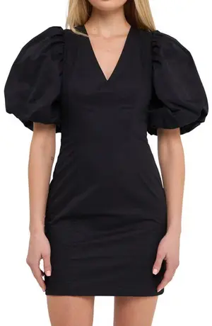 Endless Rose Cutout Puff Sleeve Mini Dress