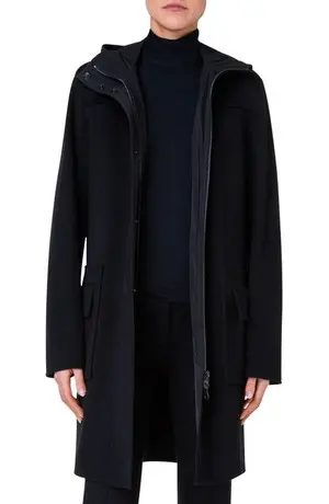 Akris Wool Duffle Coat - 009 Black