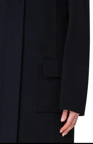 Akris Wool Duffle Coat - 009 Black
