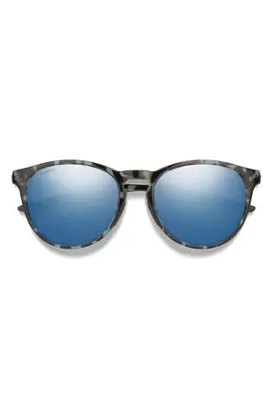 SMITH Wander 55mm Chromapop™ Polarized Round Sunglasses - Sky Tortoise / Chromapop Blue