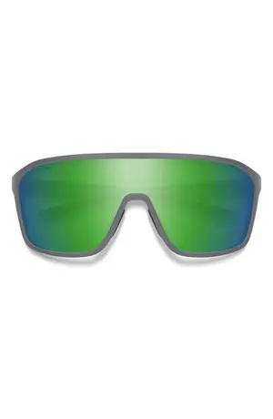 SMITH Boomtown 135mm Chromapop™ Polarized Shield Sunglasses - Matte Cement/green Mirror