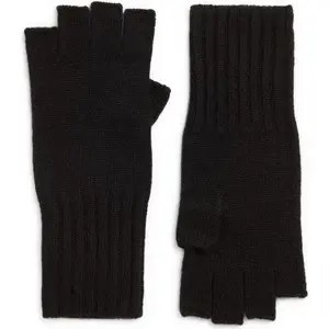 Nordstrom Cashmere Fingerless Gloves - Black Rock