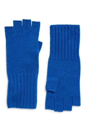 Nordstrom Cashmere Fingerless Gloves Blue Bluing