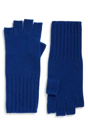 Nordstrom Cashmere Fingerless Gloves Blue Sodalite