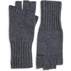 Nordstrom Cashmere Fingerless Gloves Charcoal Grey Heather
