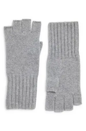 Nordstrom Cashmere Fingerless Gloves Grey Heather