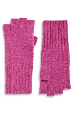 Nordstrom Cashmere Fingerless Gloves - Purple Orchid