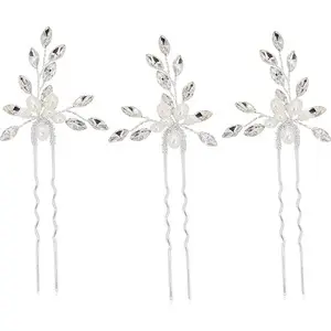 Brides & Hairpins Agapi Pearl & Crystal Hair Pins Set Of 4 - Silver