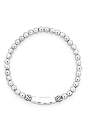Lagos Sterling Caviar Bead Stretch Bracelet