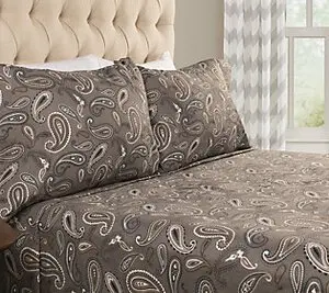 SUPERIOR Cotton Flannel Paisley Sheet Set, Cal Ifornia King - One-color