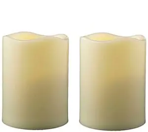 PACIFIC ACCENTS Set Of 2 Melted Resin 3' X 3-3/ 4' Candles - One-color