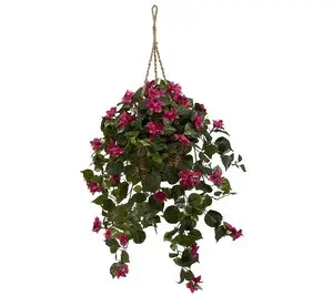 NEARLY NATURAL Bougainvillea Silk Hanging Basket Nearly Nat Ural - One-color