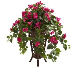 NEARLY NATURAL Bougainvillea Plant In Stand Planter Nearly Atural - One-color