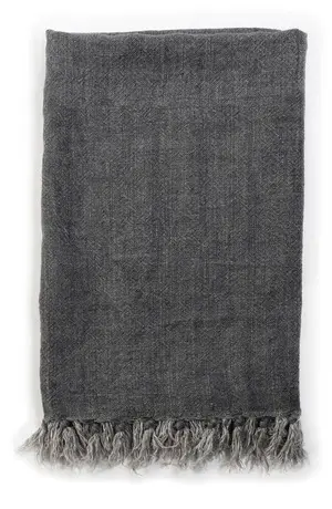 POM POM AT HOME Montauk Throw Blanket - Charcoal
