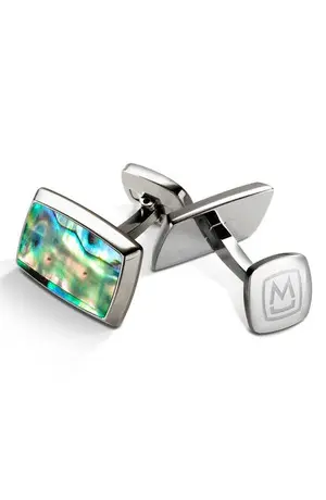 M-CLIP® Abalone Cuff Links - Stainless Steel/ Green