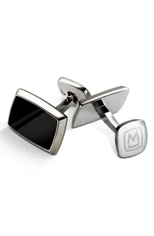 M-CLIP® Enamel Cuff Links - Stainless Steel/ Black