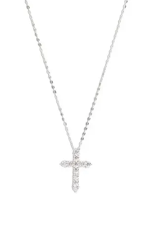 Nadri Cross Pendant Necklace - Silver