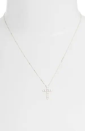 Nadri Cross Pendant Necklace - Silver