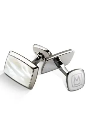 M-CLIP® Stainless Steel Cuff Links - Stainless Steel/white Pearl