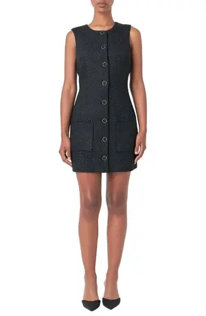 Endless Rose Sleeveless Tweed Minidress - Black