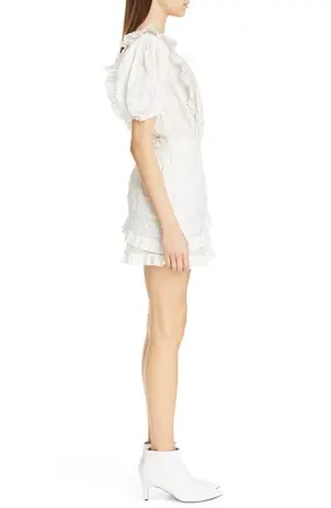 LoveShackFancy Sutton Asymmetrical Tiered Ruffle Cotton Dress