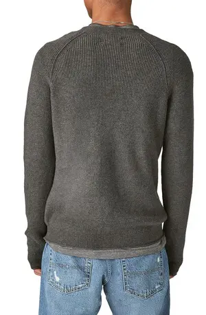Lucky Brand Henley Sweater - Charcoal Heather