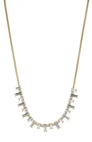 Nadri Mixed Baguette Chain Necklace - Gold